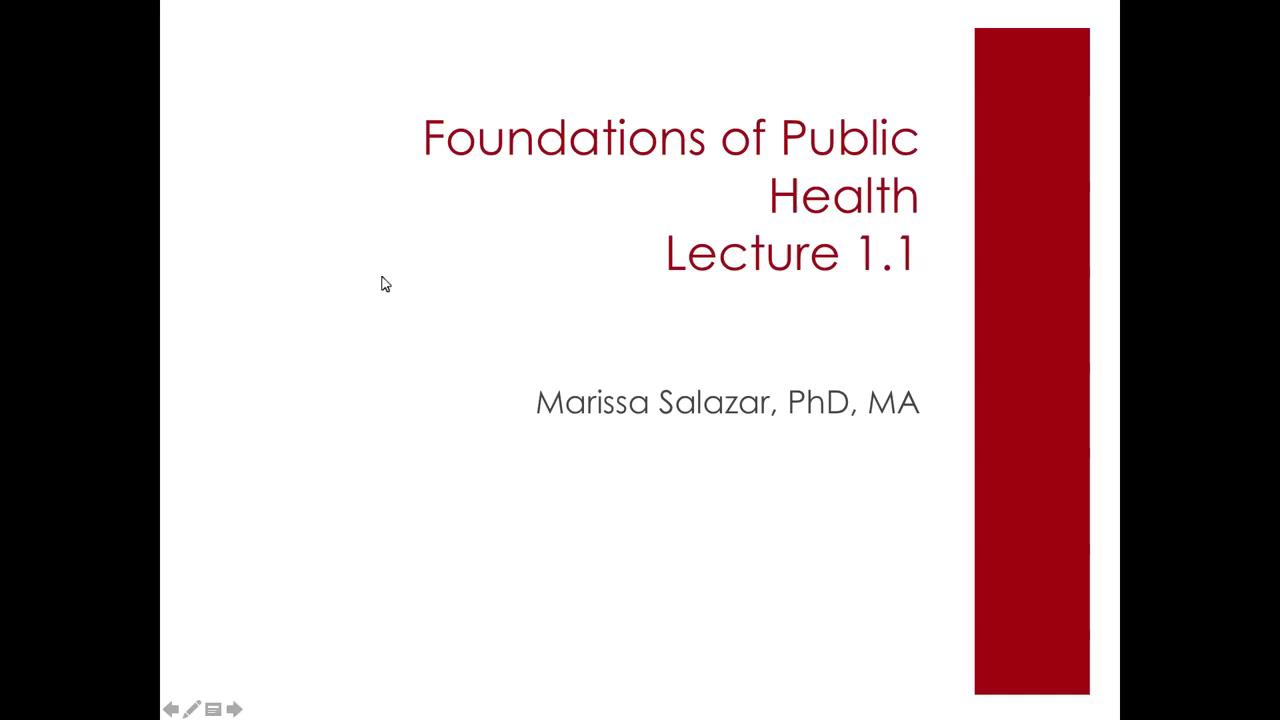 Foundations of Public Health Lecture 1.1